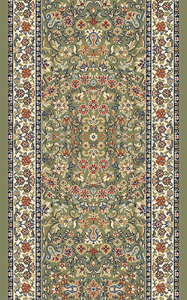 Ancient Garden Green Stair Runner 57078-4444-31 inch Sold By the Foot